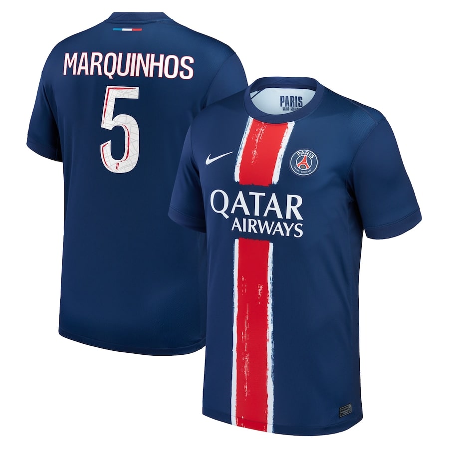 Maillot PSG Domicile 2024 2025 Marquinhos | Foot Soccer Pro Maillot PSG Domicile 2024 2025 Marquinhos | Foot Soccer Pro