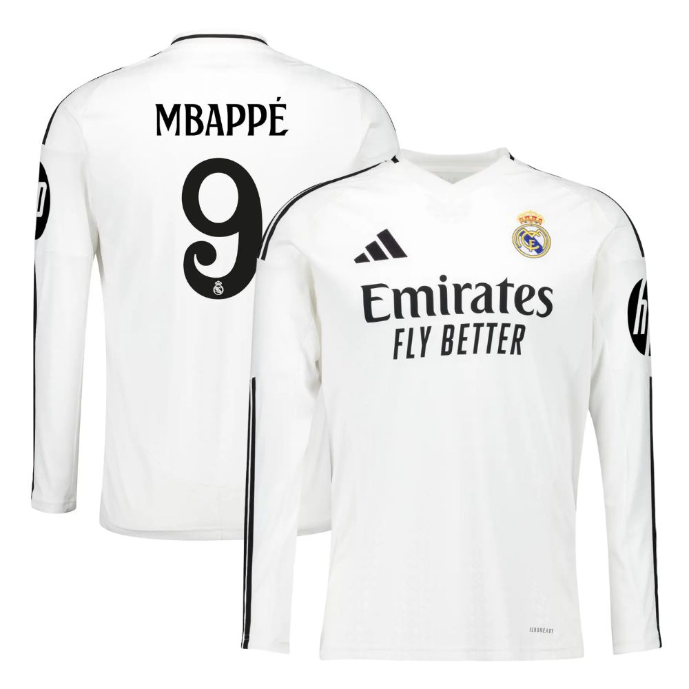 Real Madrid 2024 2025 Mbappe Long Sleeve Jersey Real Madrid 2024 2025 Mbappe Long Sleeve Jersey
